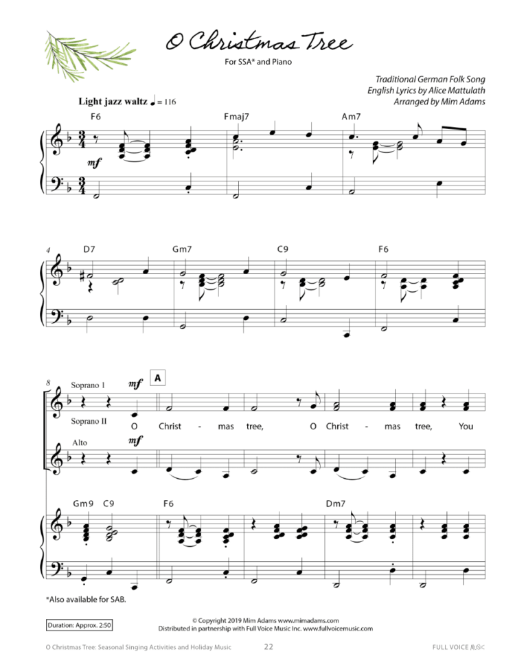 FVM | O Christmas Tree: Seasonal Activities and Songs (Book)