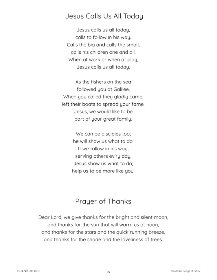 FVM | Children’s Songs of Praise (Book)