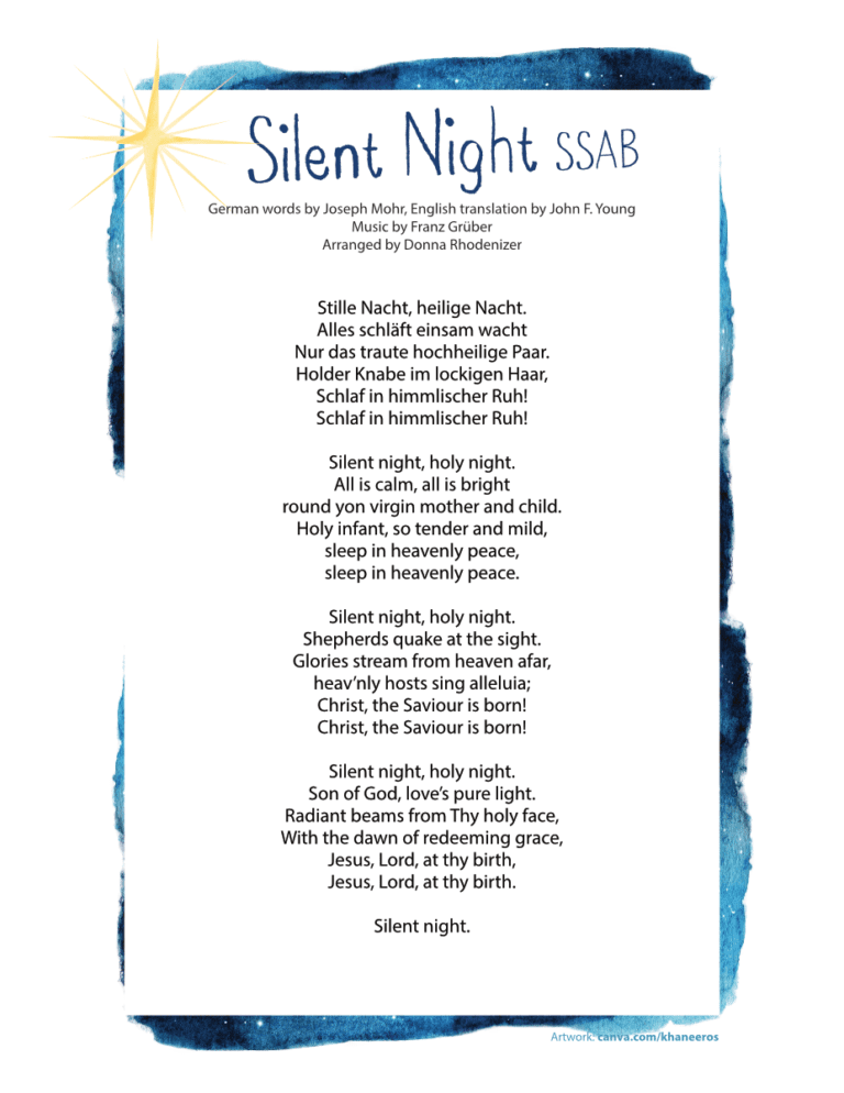 FVM | Silent Night (SSAB) by Donna Rhodenizer
