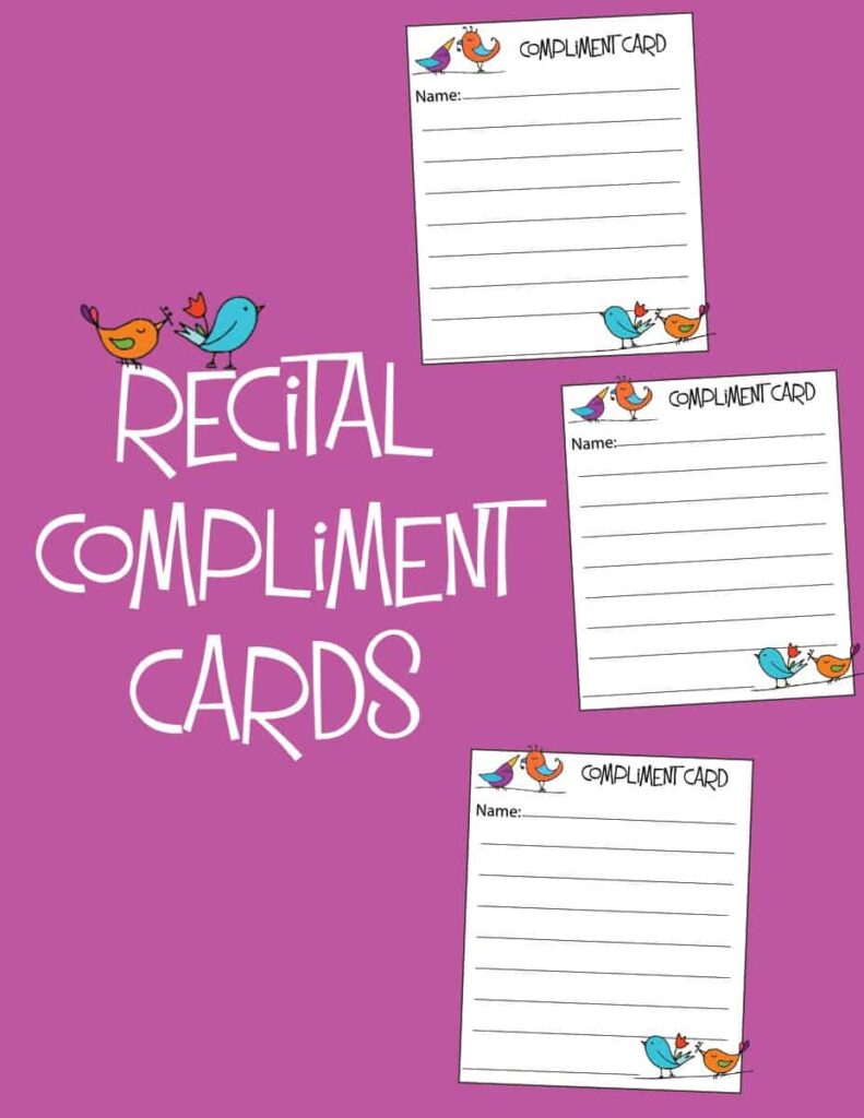 Recital Compliment Cards (Free) | FVM Shop