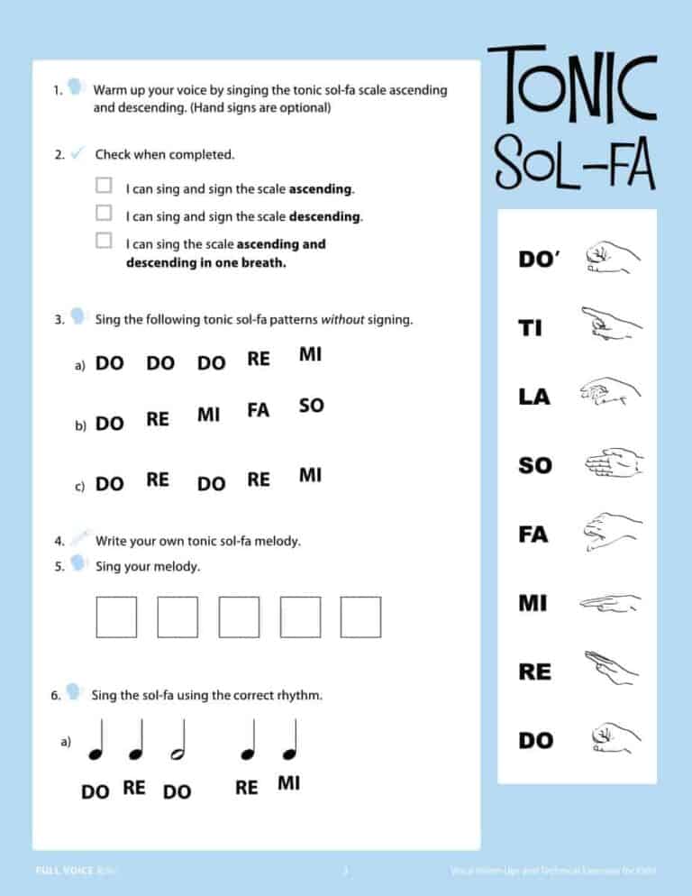 FVM | Vocal Warm-Ups and Technical Exercises for Kids! (PDF)