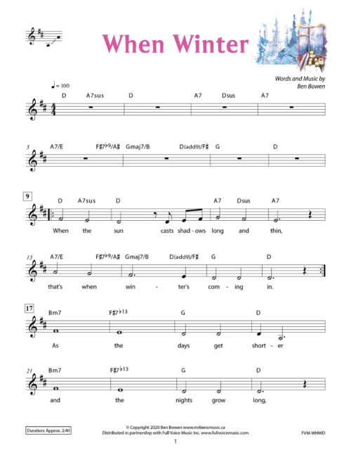 When Winter by Ben Bowen (Changing Seasons) | FVM Shop