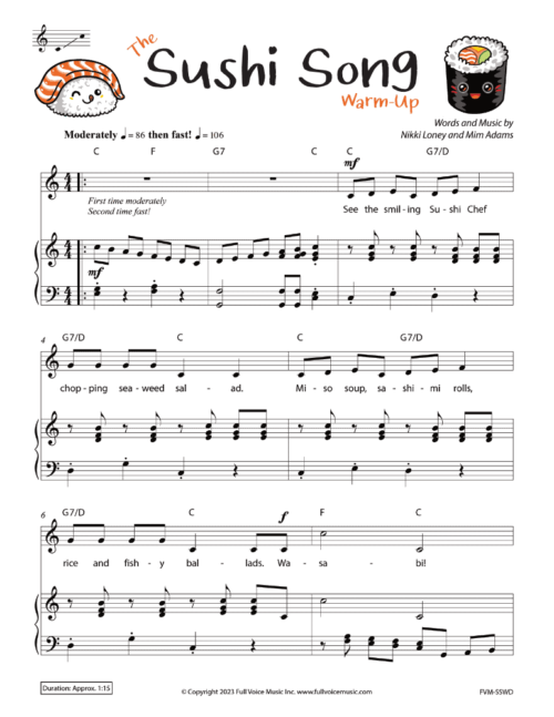 FVM | The Sushi Song Warm-Up. A delicious song study!