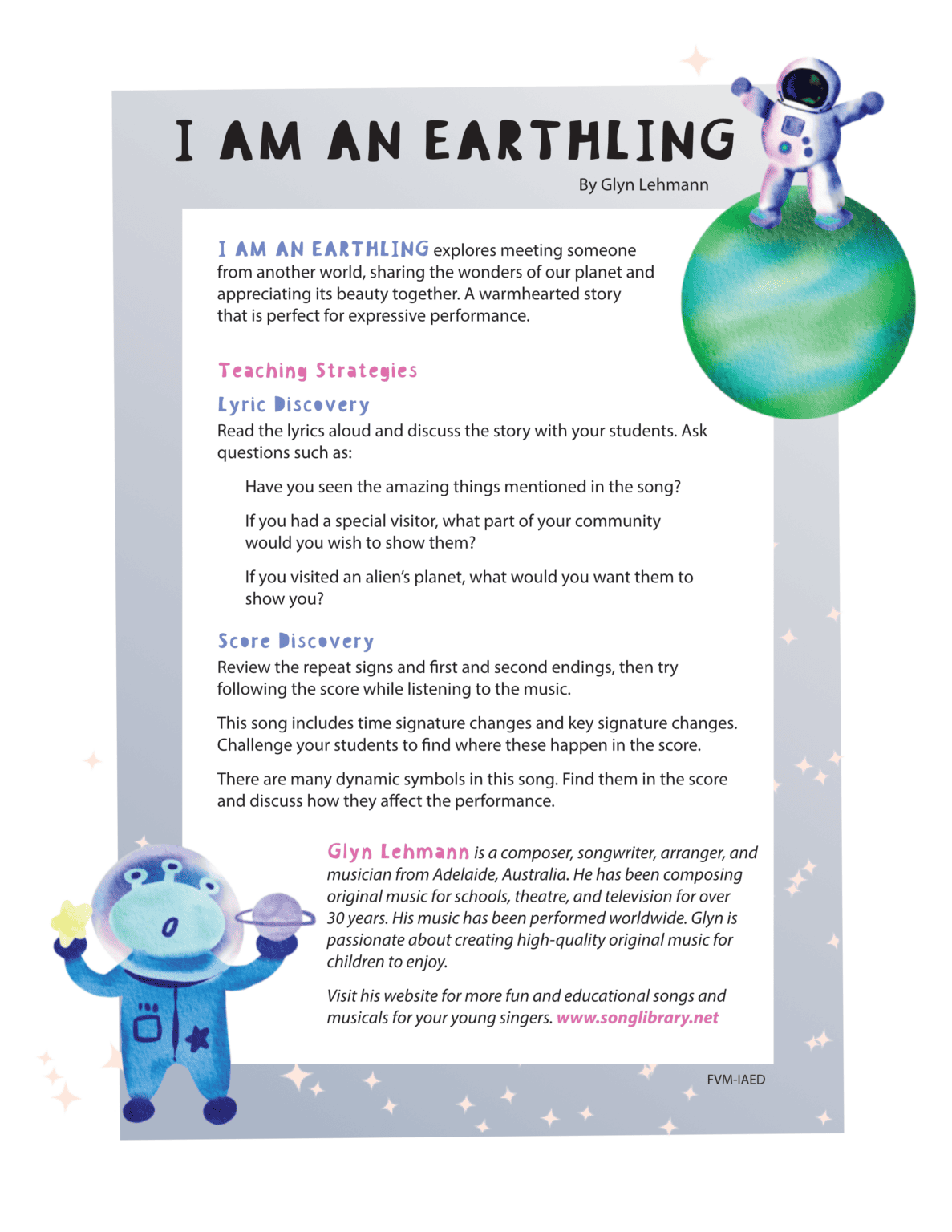 FVM | I Am An Earthling by Glyn Lehmann