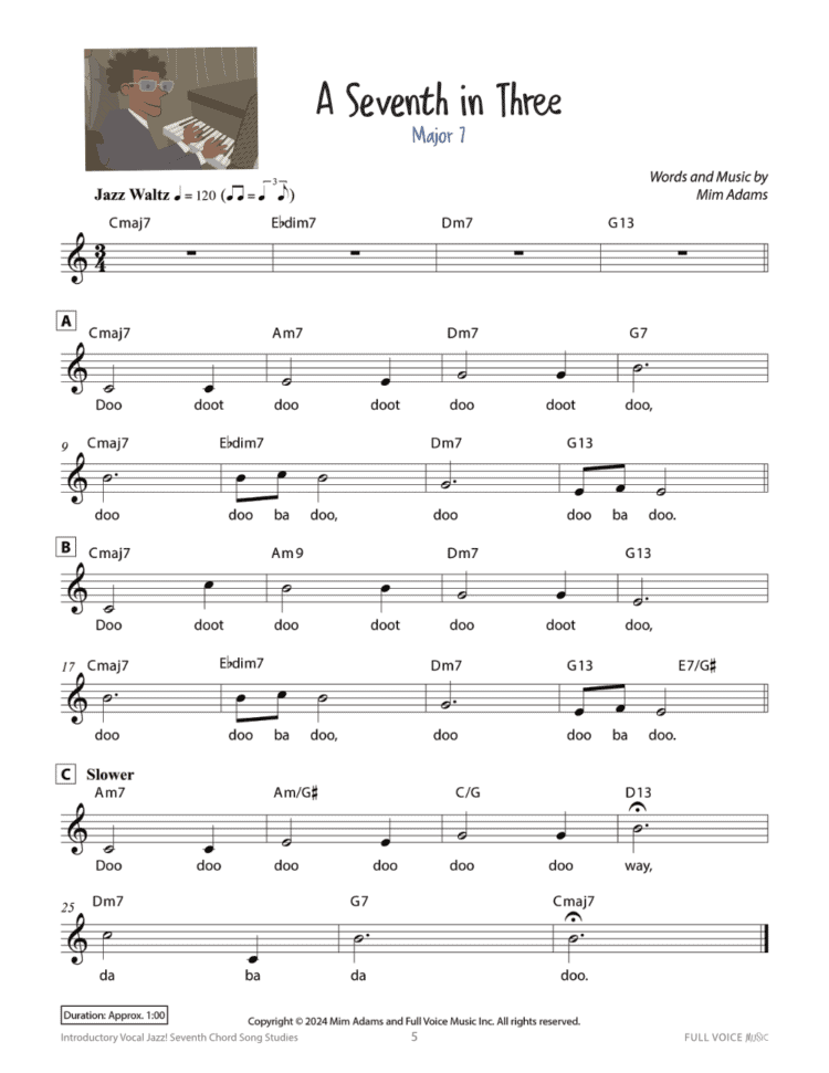 FVM | Introductory Vocal Jazz! Seventh Chord Song Studies