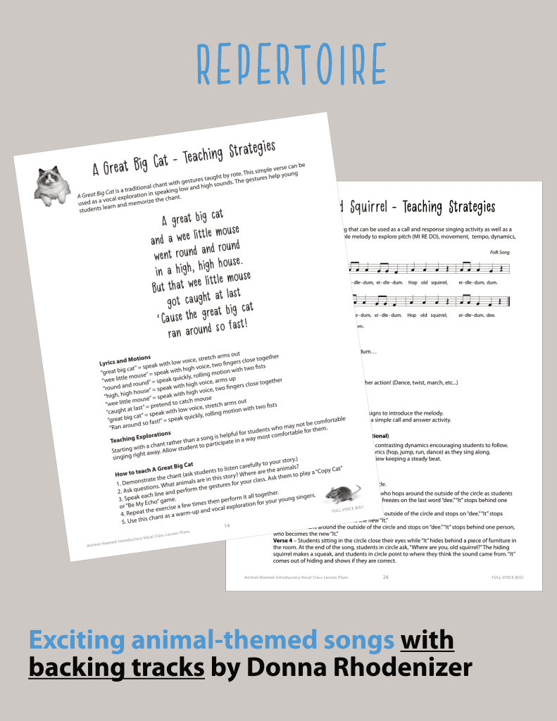 FVM | Animal-Themed Introductory Singing Class Lesson Plans