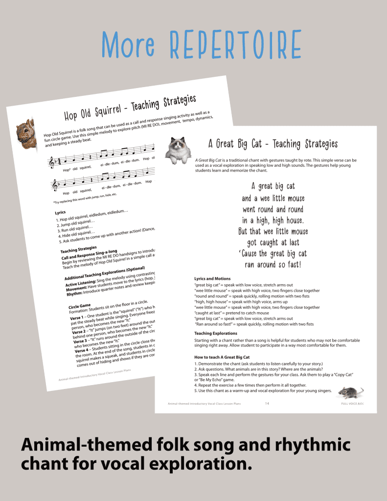 FVM | Animal-Themed Introductory Singing Class Lesson Plans