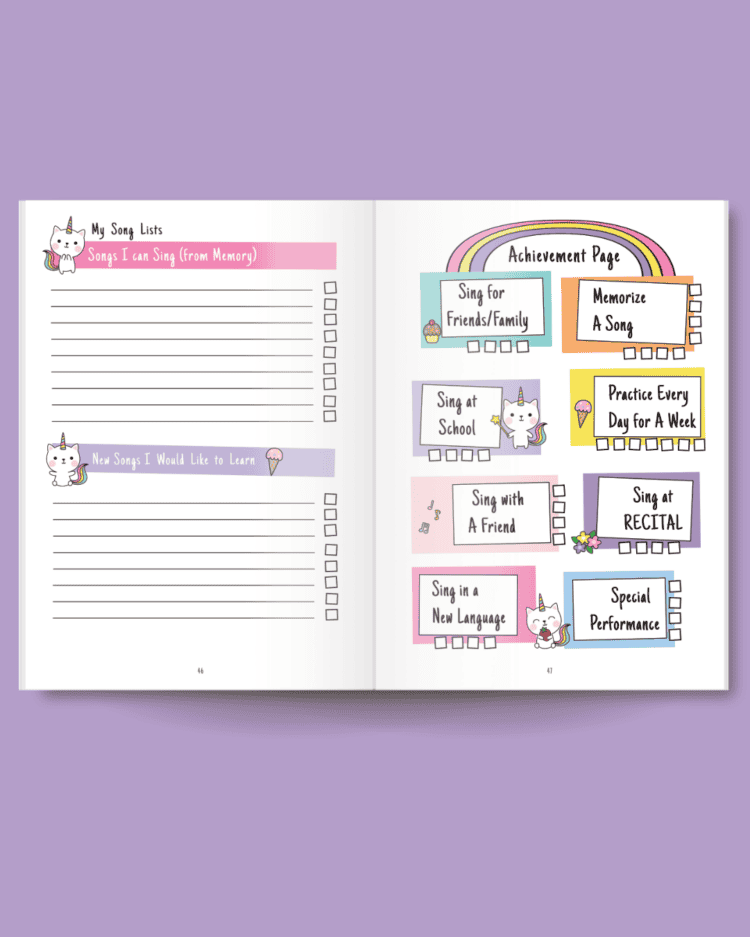 FVM | Kitty Unicorn Singing Practice Planner (Book)